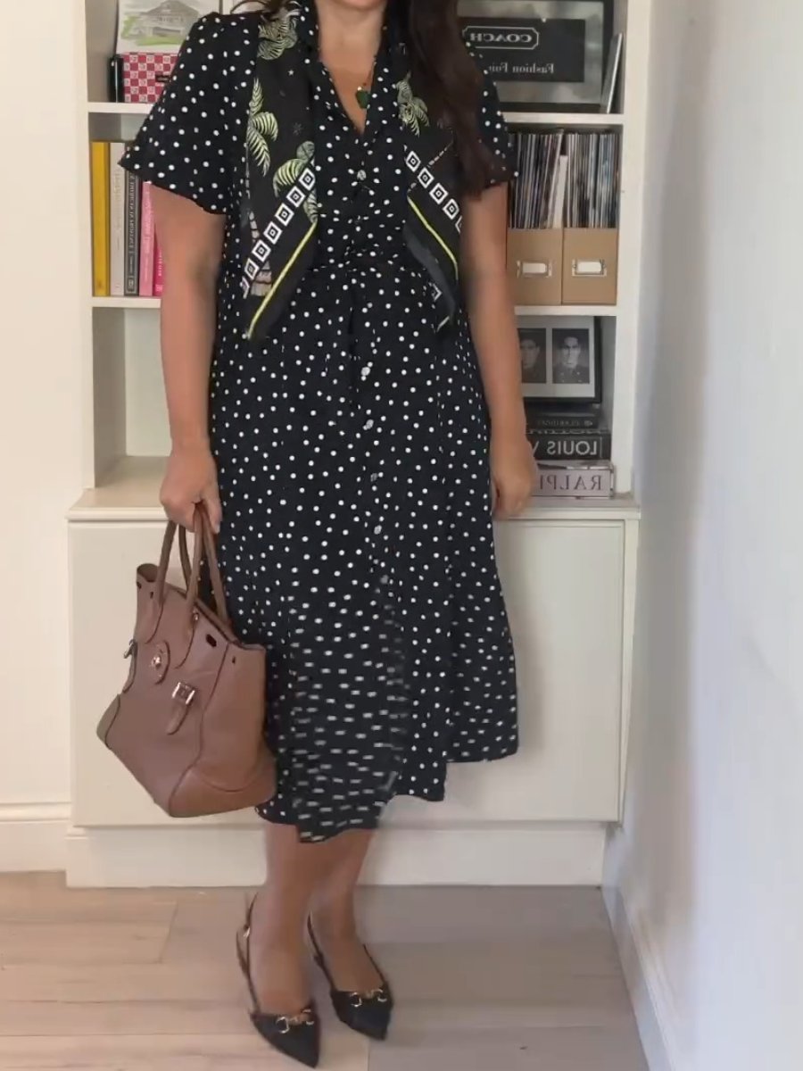 Polka Dot Chiffon Dress